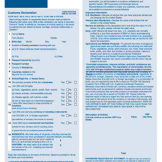Customs Declaration Form 6059B | Forms - Docs - 2023